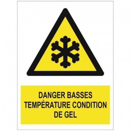 Panneau danger basse température - Sticker A moi Etiquette & Autocollant
